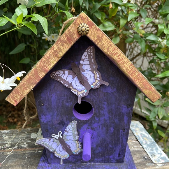 Accents | Purple Butterfly Birdhouse | Poshmark